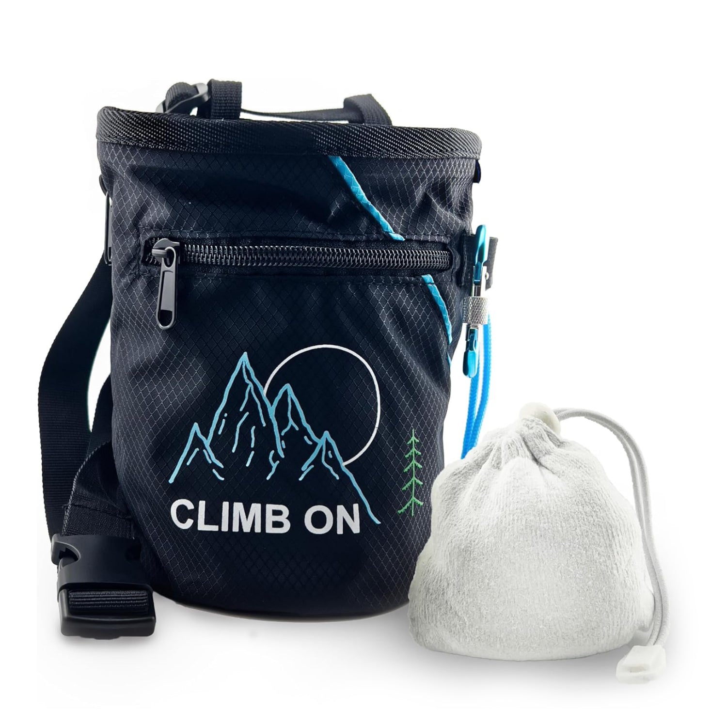 "Climb On" Standard Chalk Bag + Refillable Chalk Ball – VivaSpark Fitness